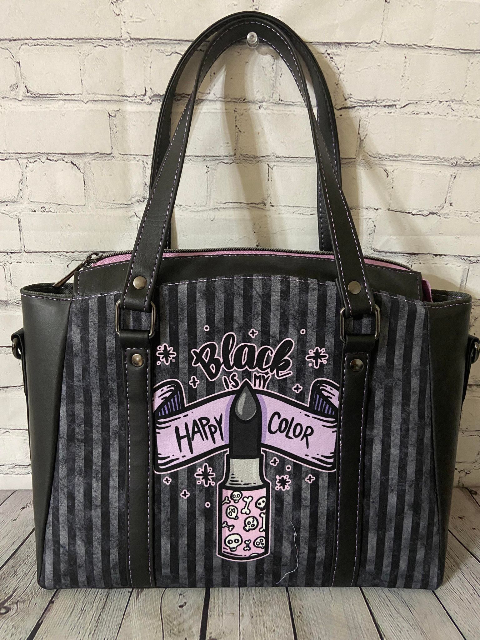 Custom "Black is my happy color" Handbag – SewFlo Sewing
